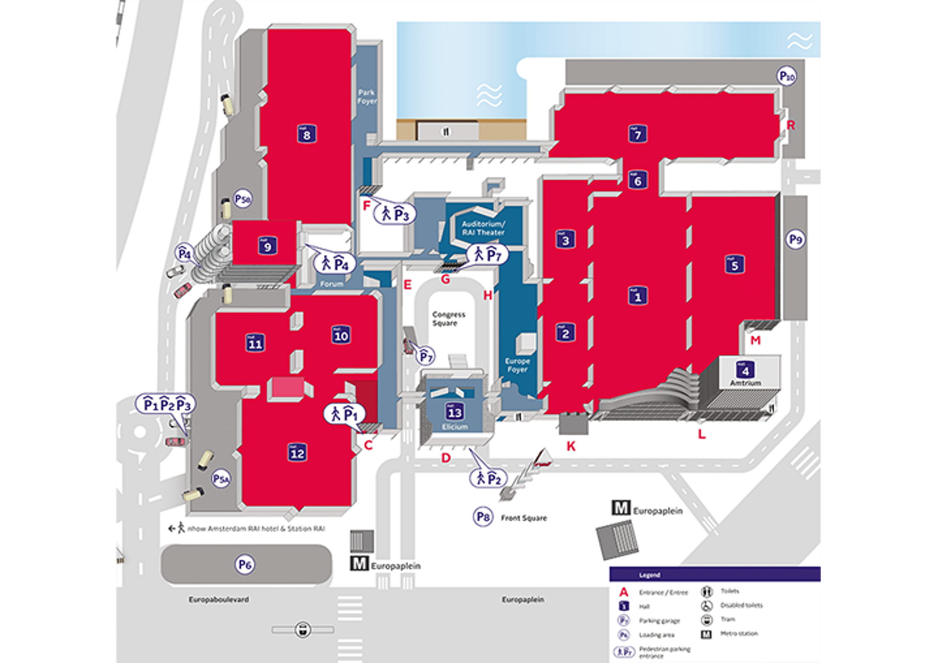 Plattegrond RAI Amsterdam met zalen en hallen | RAI Amsterdam