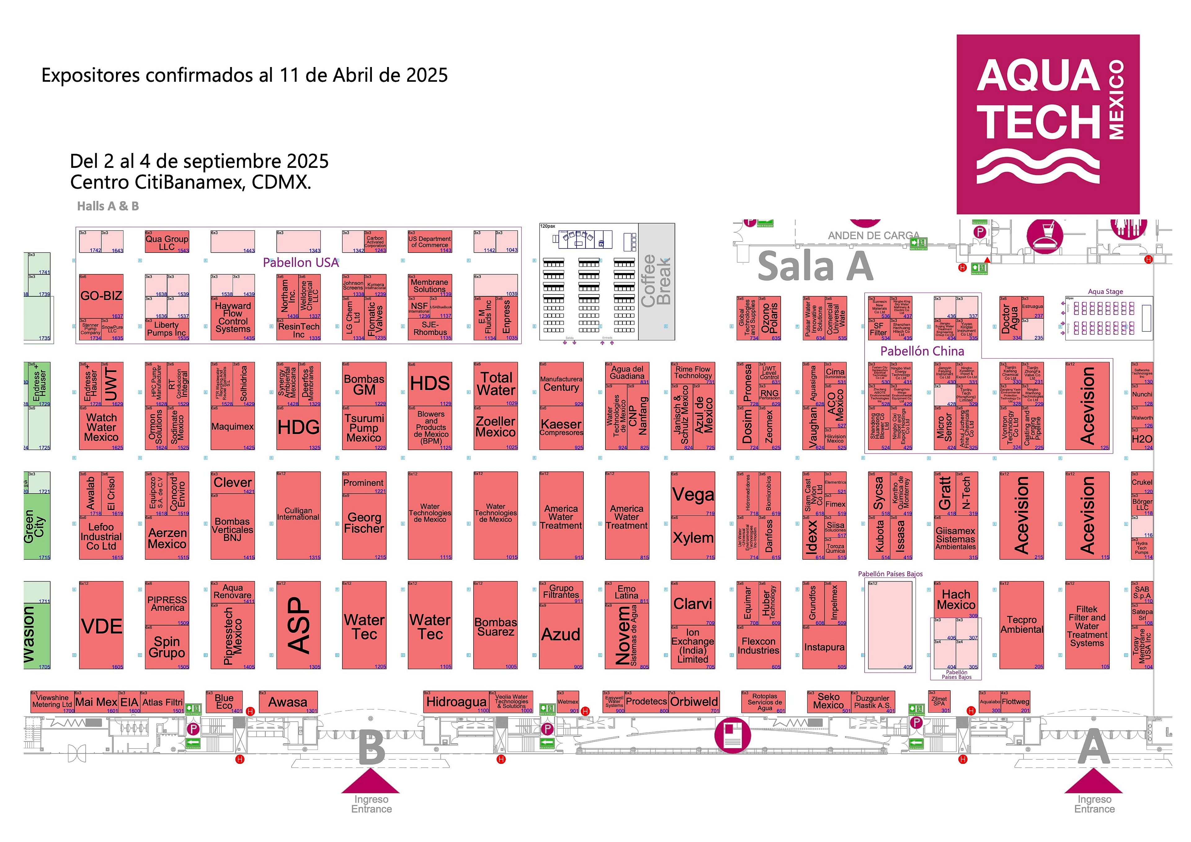 View the floor plan | Aquatech Mexico