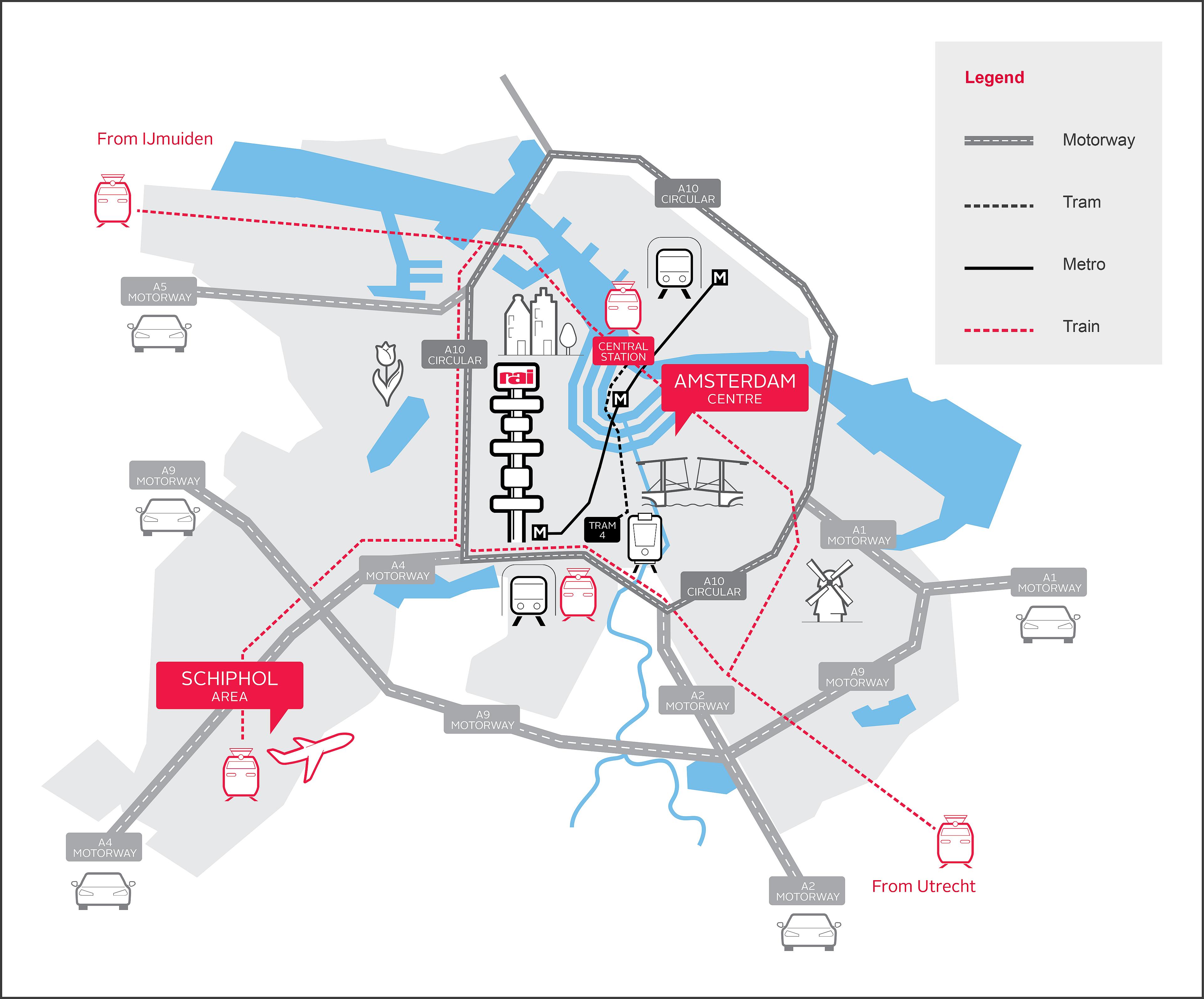 Route and accessibility RAI Amsterdam | RAI Amsterdam